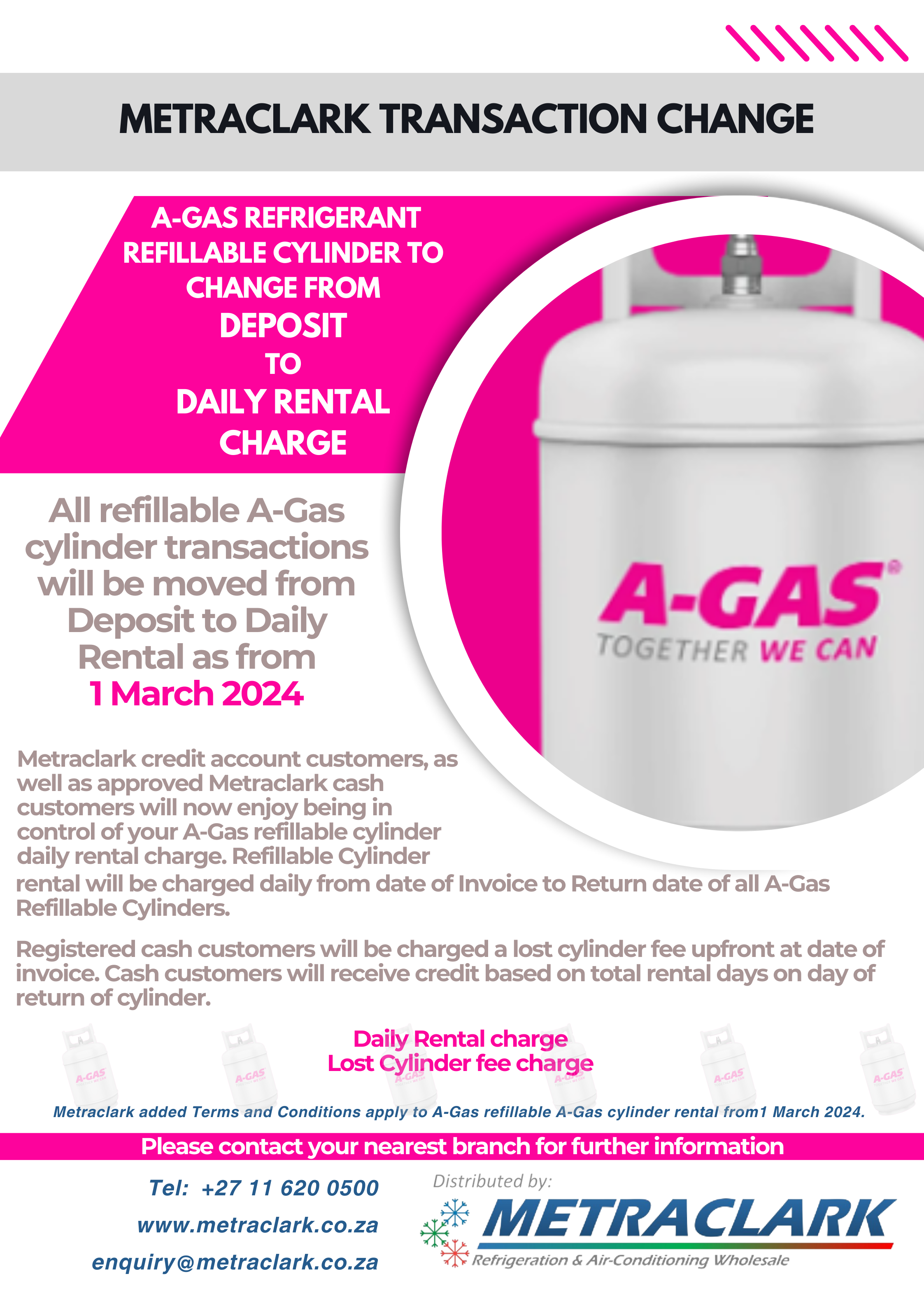 All refillable A-Gas cylinder transactions will be moved from Deposit ...