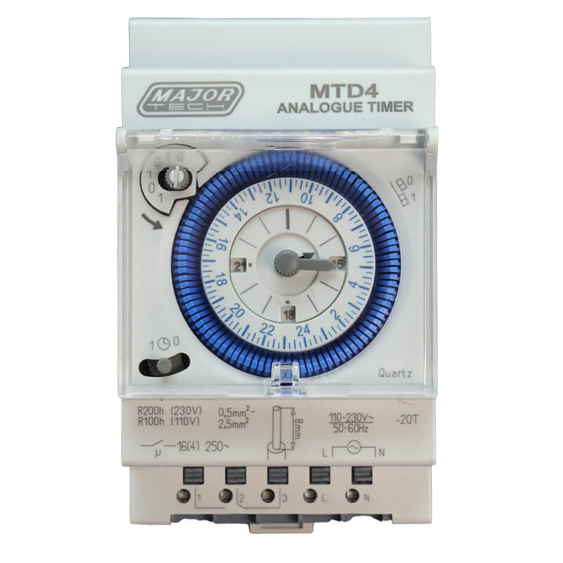 MTD4 24hr Analogue Timer With Battery Backup | MAJ0068
