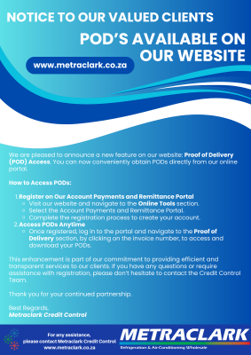 Notice to Clients: POD's are now available on the Metraclark Website!